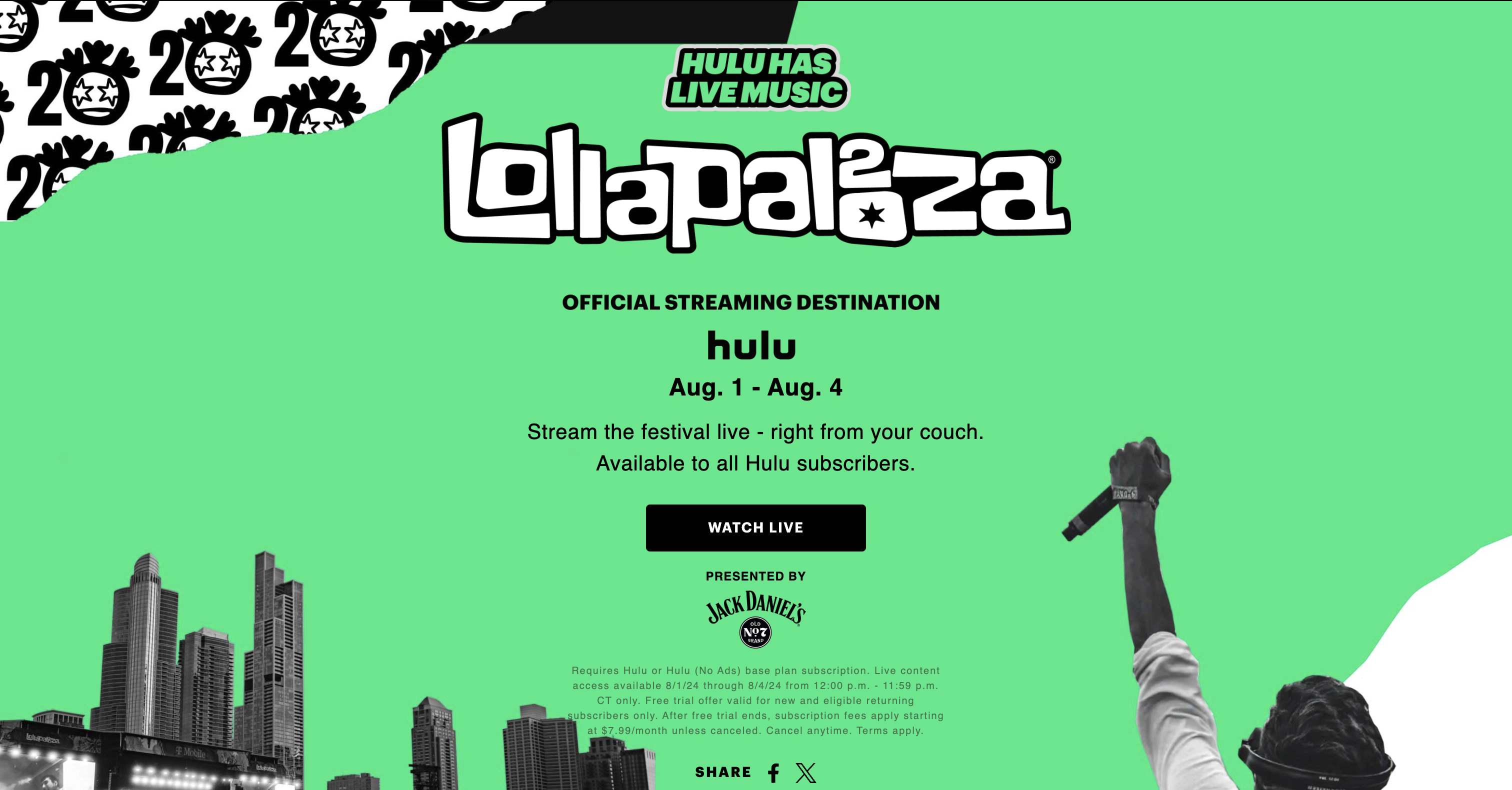 How to watch Lollapalooza 2024 outside the US on Hulu - UpNext by Reelgood